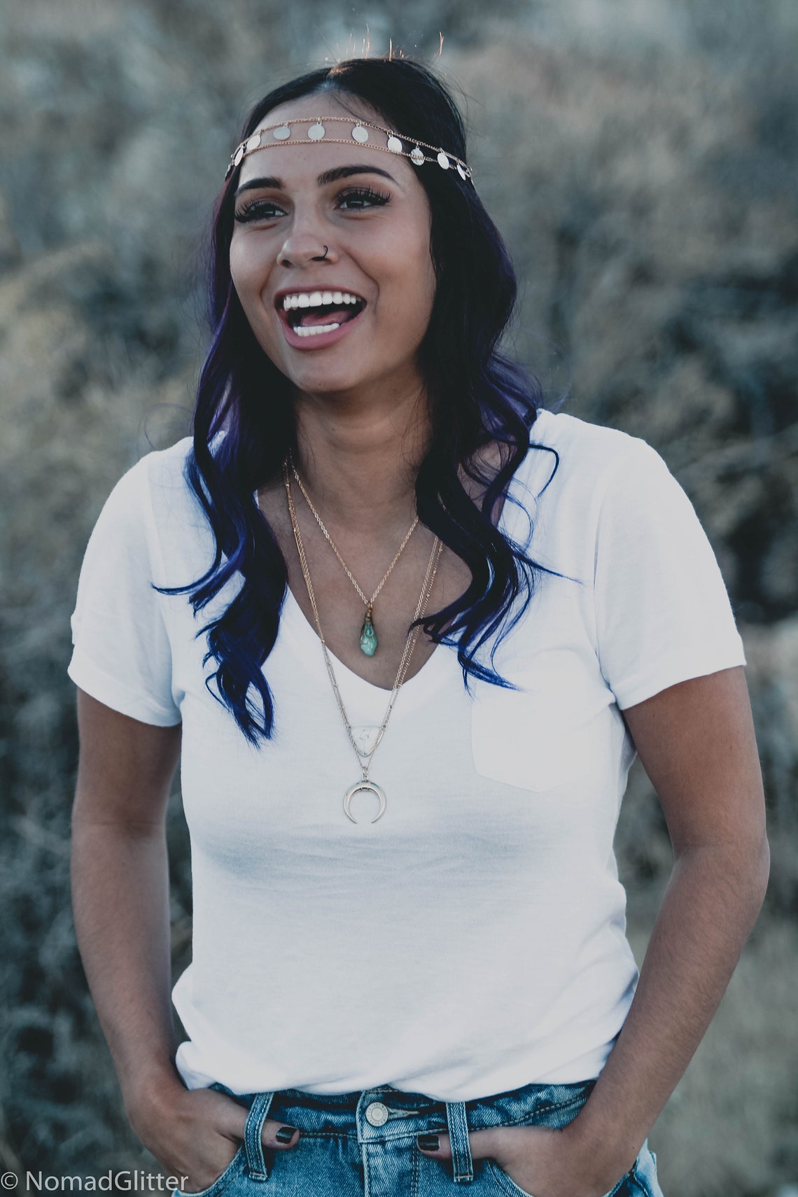 Gold Coin Head Chain Boho Hair Chain Silver Wedding Hair | Etsy