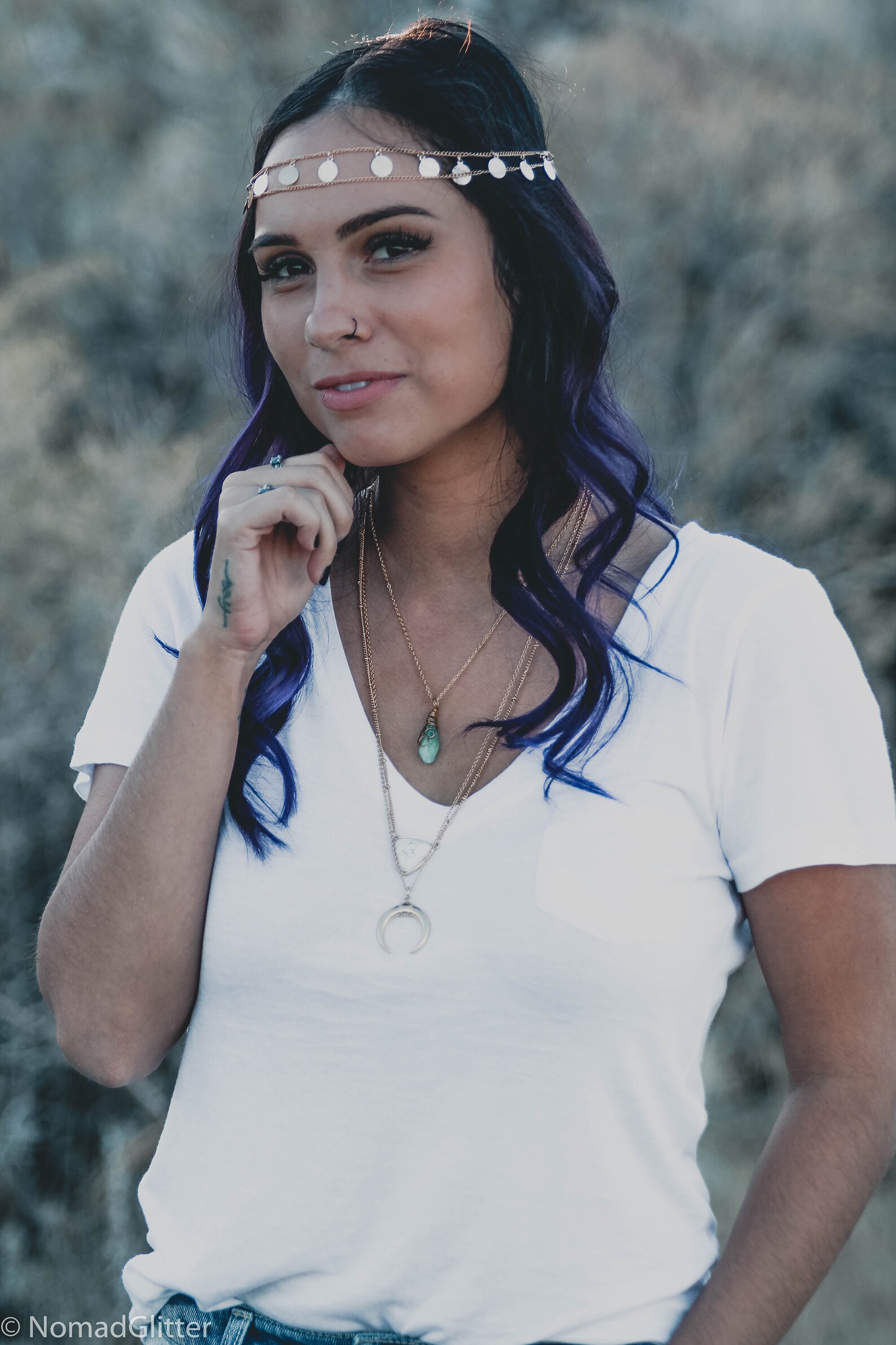 Gold Coin Head Chain Boho Hair Chain Silver Wedding Hair | Etsy