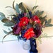 Navy Red Bouquet Boho Wedding Bouquet Silk Flower Bouquet - Etsy