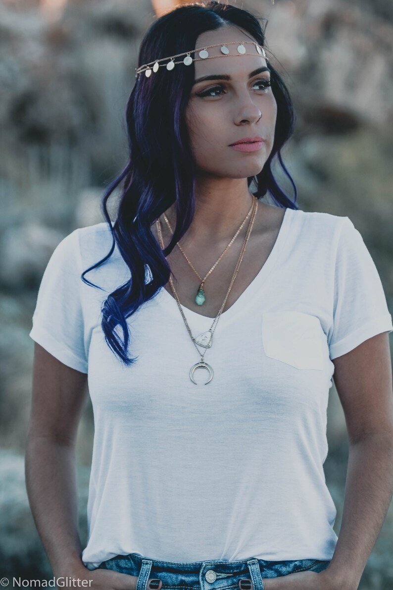 Gold Coin Head Chain Boho Hair Chain Silver Wedding Hair | Etsy