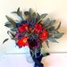 Navy Red Bouquet Boho Wedding Bouquet Silk Flower Bouquet - Etsy