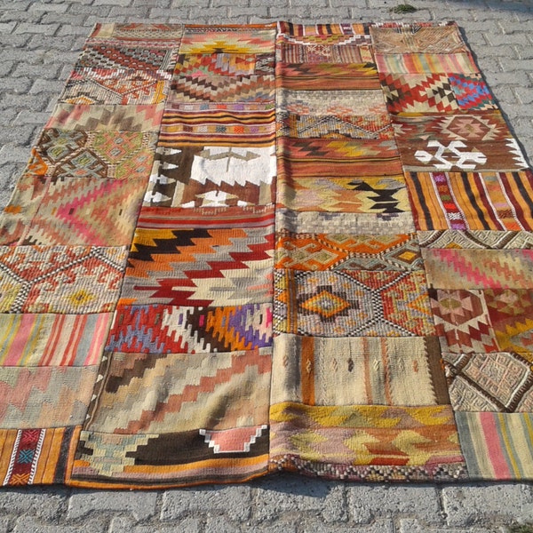 Patchwork Kilim Rug - Etsy
