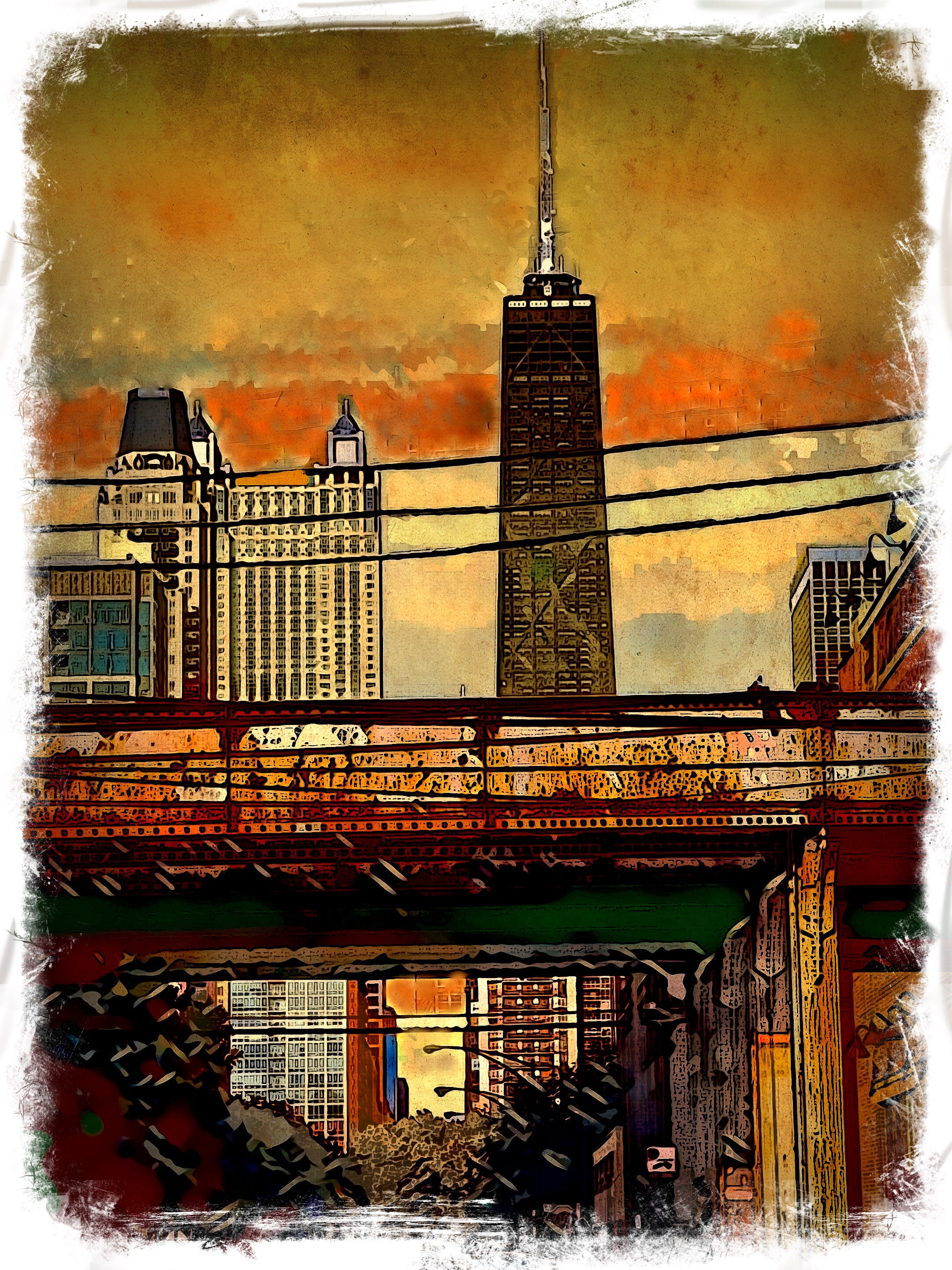 Custom Art Prints of Chicago: The Rusty Art Series of the - Etsy.de