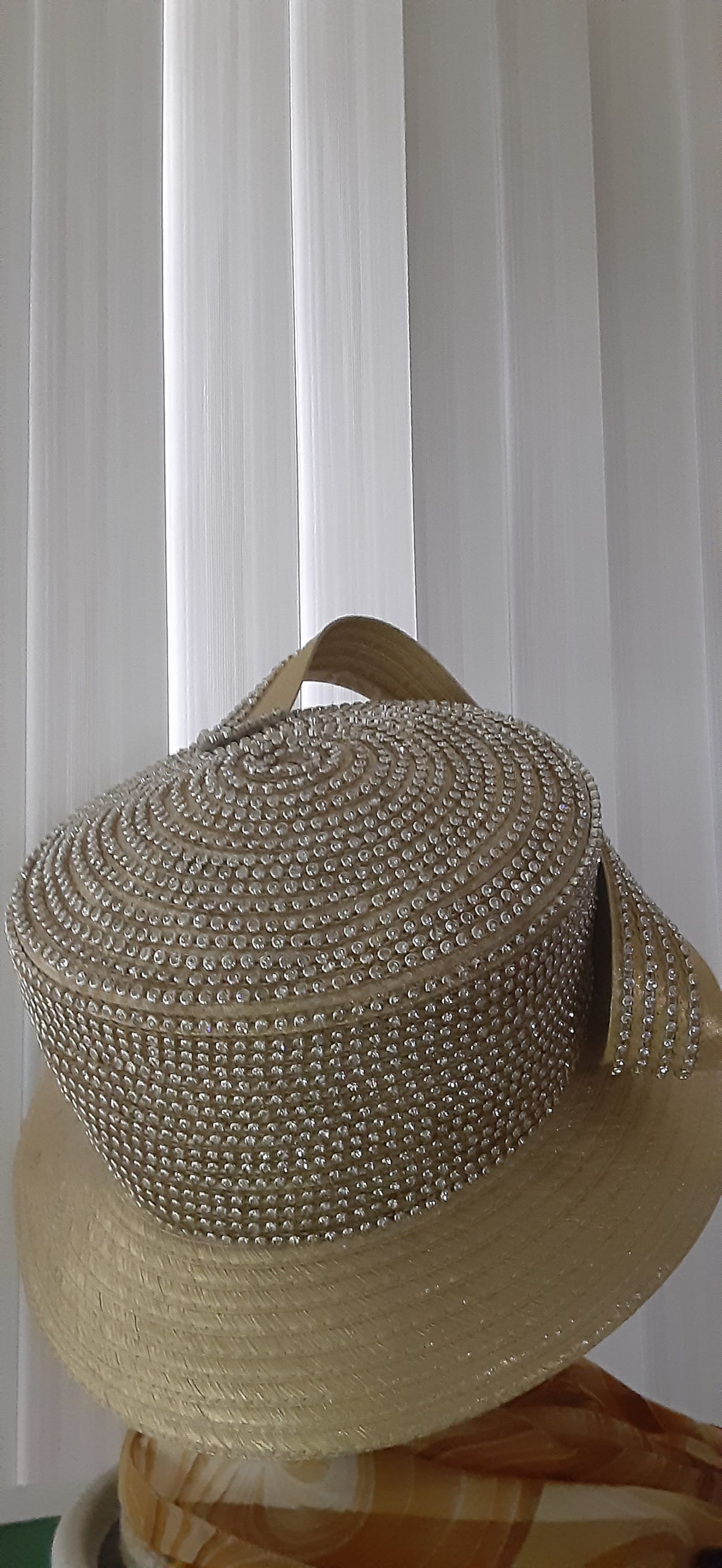 Gold Church Hat Metallic Rhinestone Year Round Gold Brooch Moms Day ...