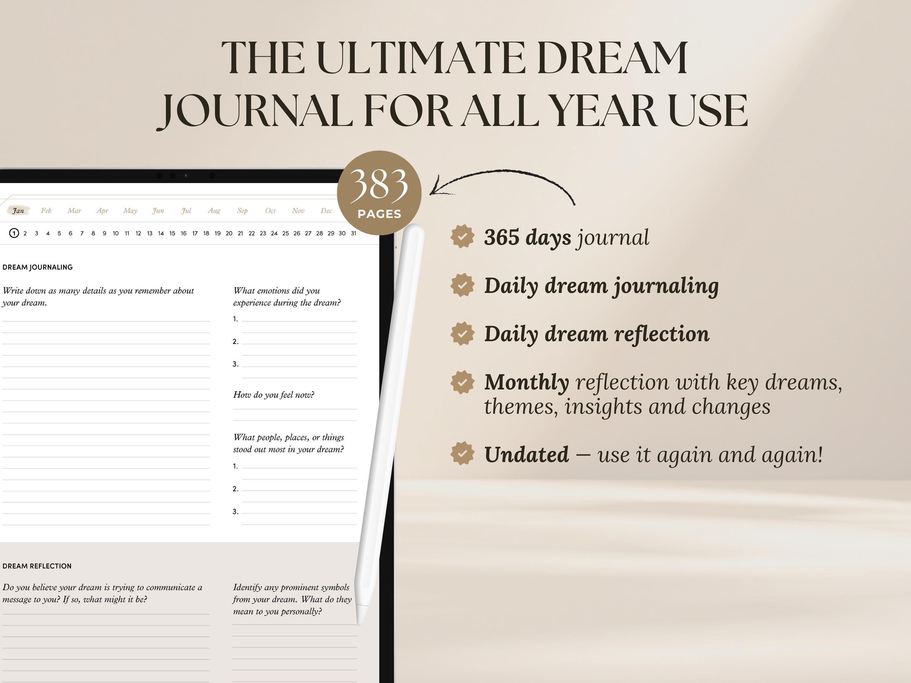 Digital Dream Journal: Daily Interpretation & Reflection (PDF) - Etsy