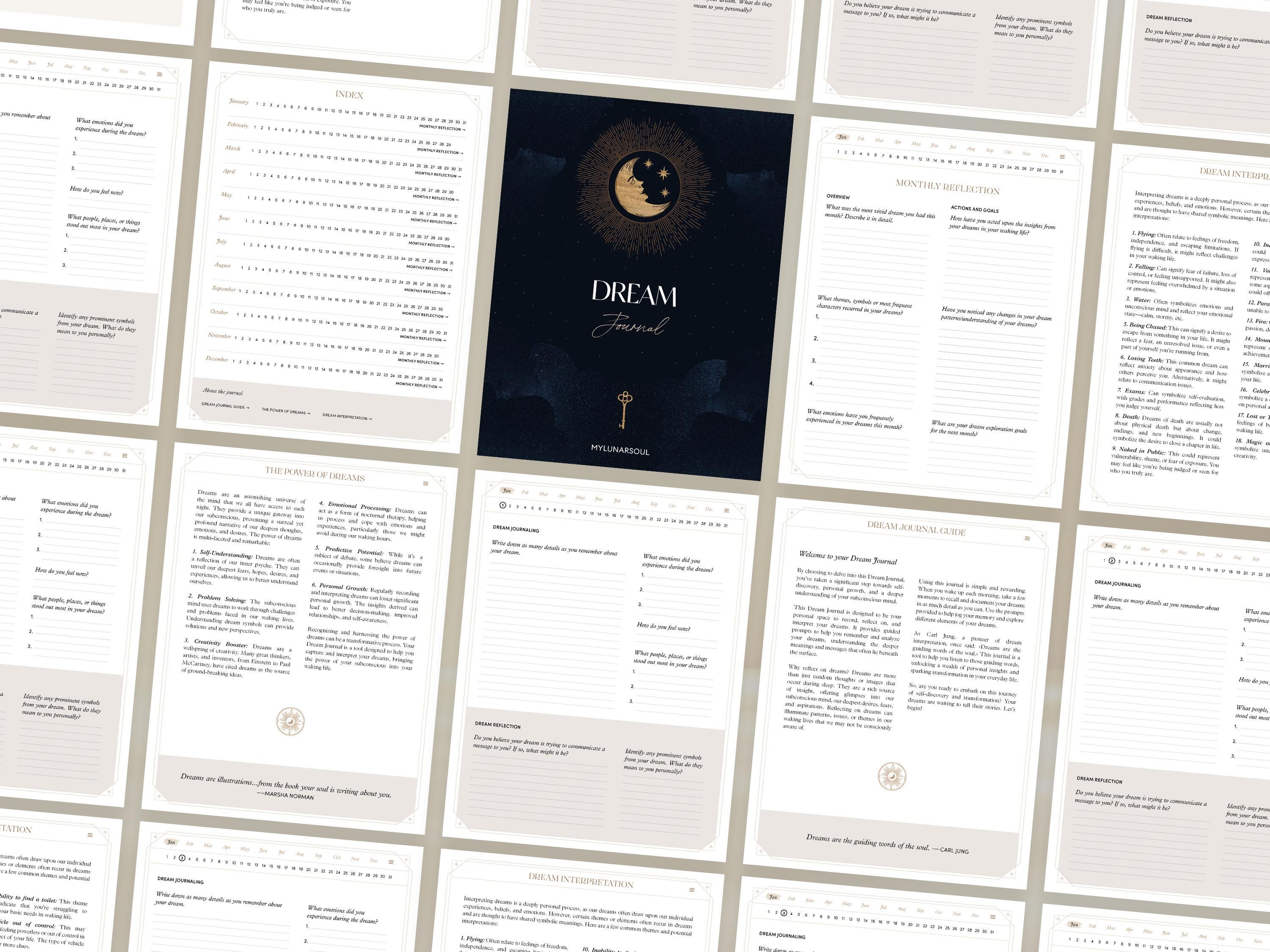 Digital Dream Journal: Daily Interpretation & Reflection (PDF) - Etsy