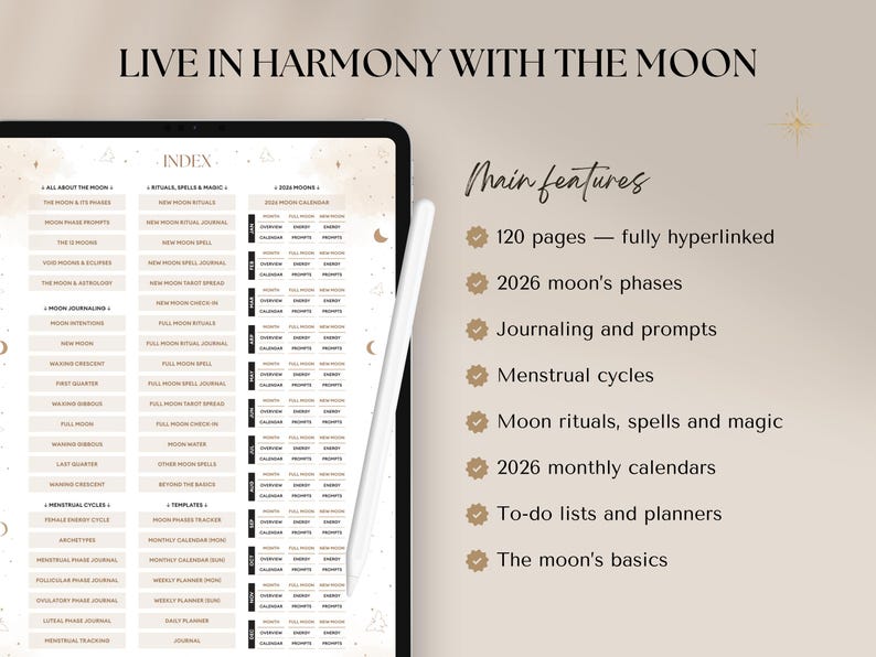 2026 Moon Magic Journal: Lunar Phases, Manifestation, Moon Calendar ...