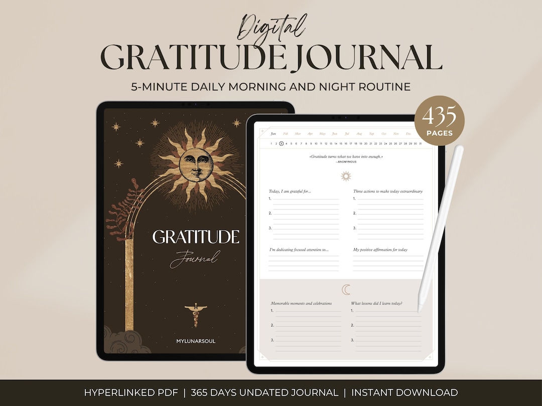 Digital Gratitude Journal | 5-minute Daily Morning and Night Routine ...