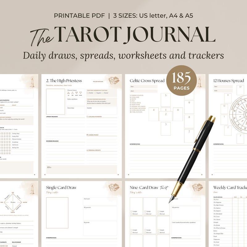 Tarot Journal Printable - Etsy