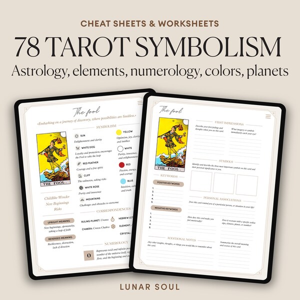 Tarot Cheat Sheet - Etsy