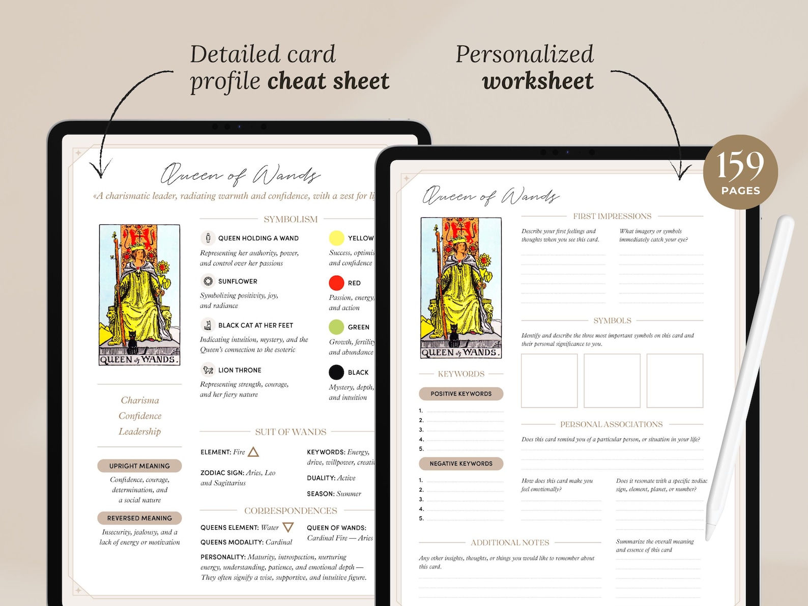 Tarot Journal Bundle | Tarot Symbolism Cheat Sheets, Spreads | Rider ...