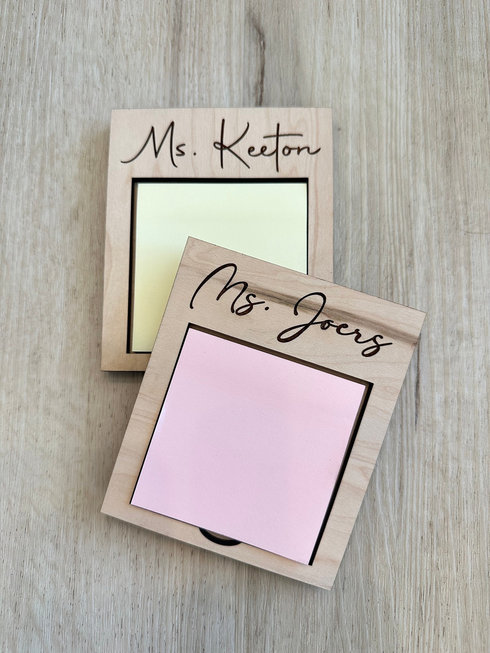Personalized Post-it Note Holder Engraved Teacher Gift Sticky Notepad ...