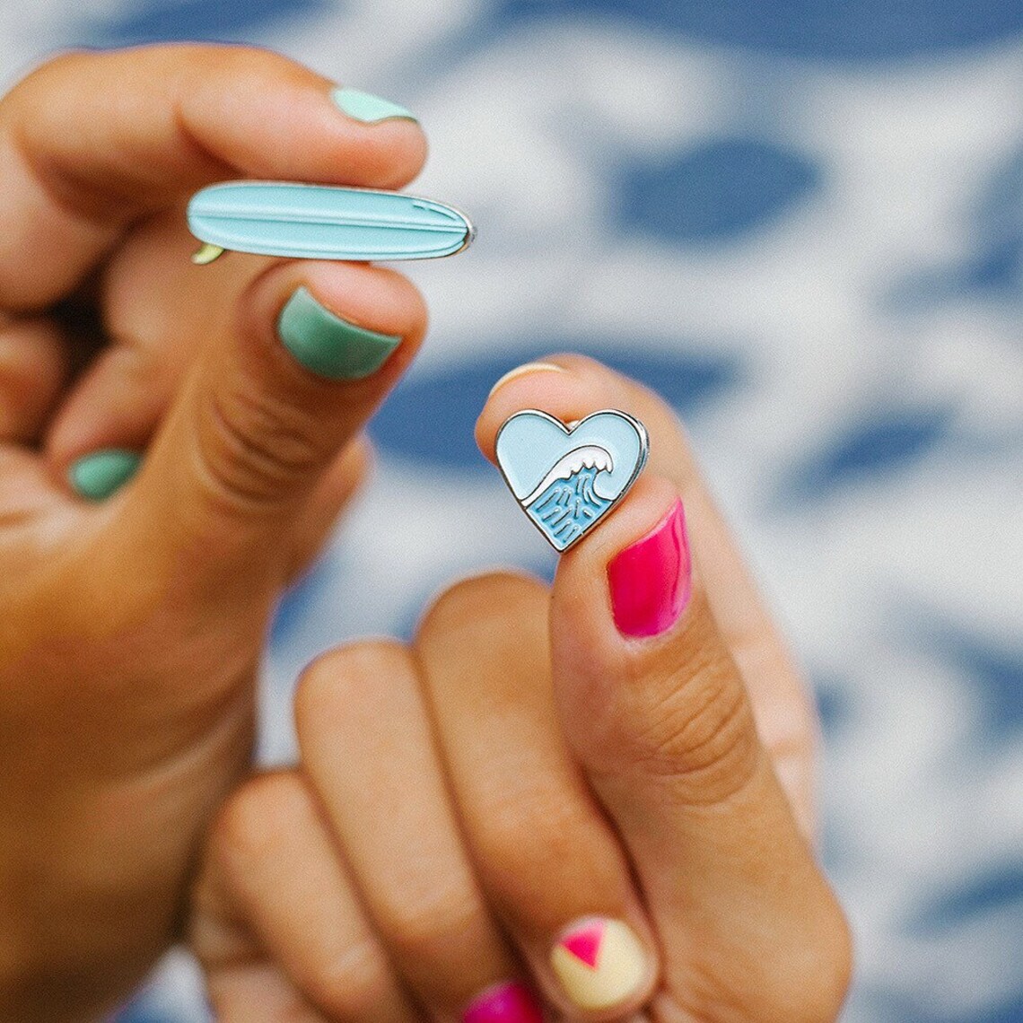 Wave enamel pin surf enamel pin wave lapel pin ocean | Etsy