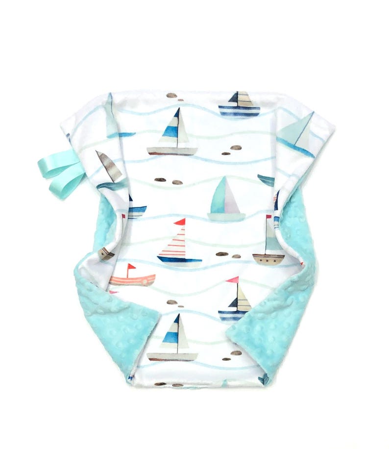 Personalized Nautical Baby Blanket: Sailboat Minky Lovey - Etsy