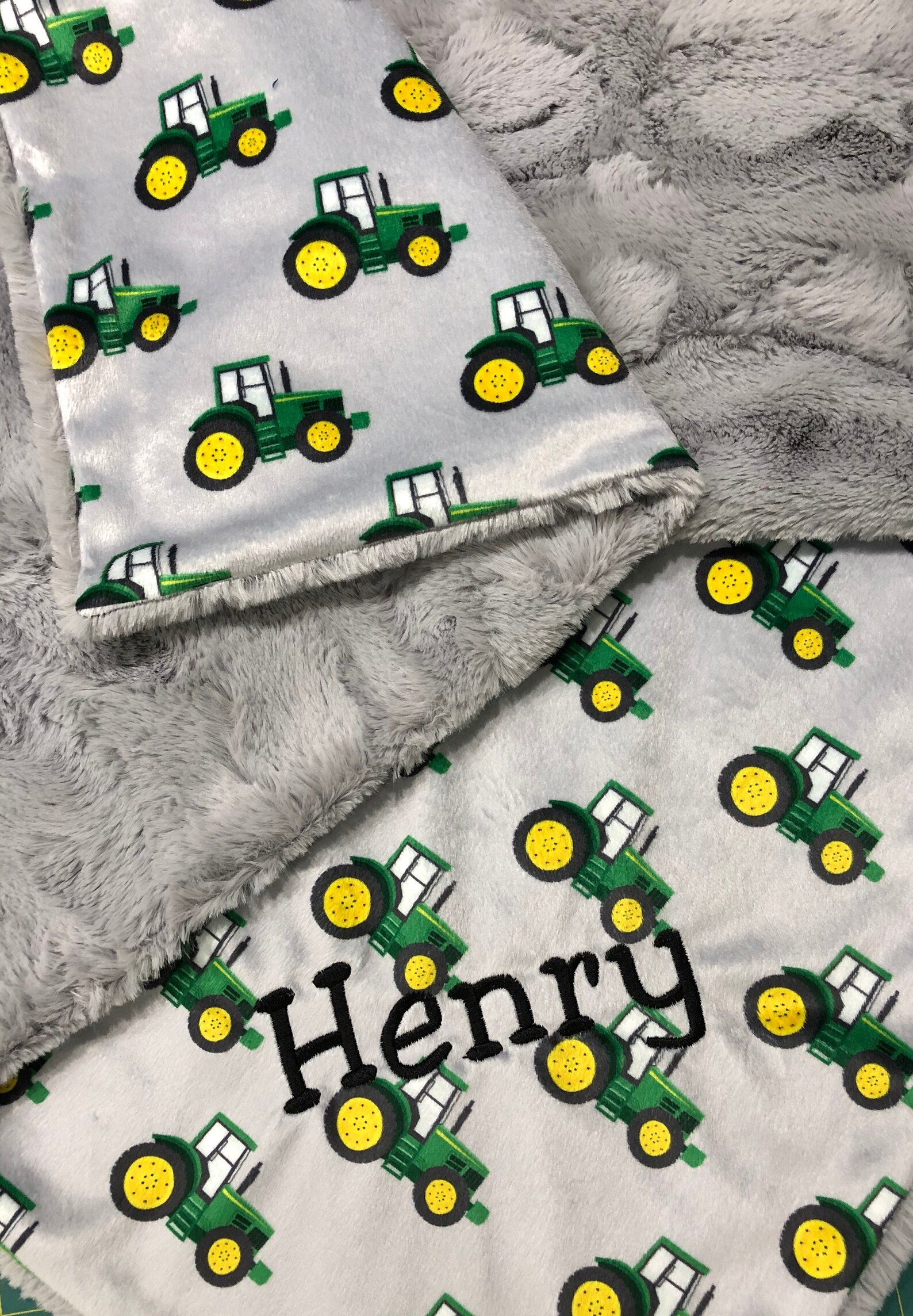 Personalized Tractor Boy Blanket Loveytractor Farm John Deere - Etsy