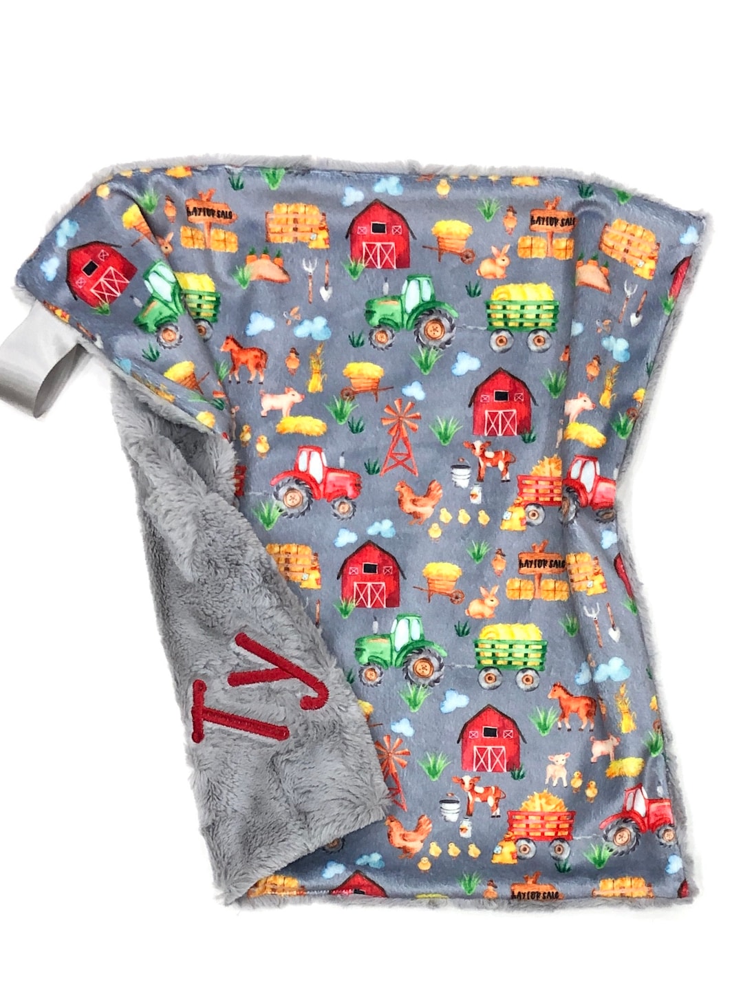 Farm Blanket Lovey~personalized Blanket~tractor Blanket~farm Animal ...