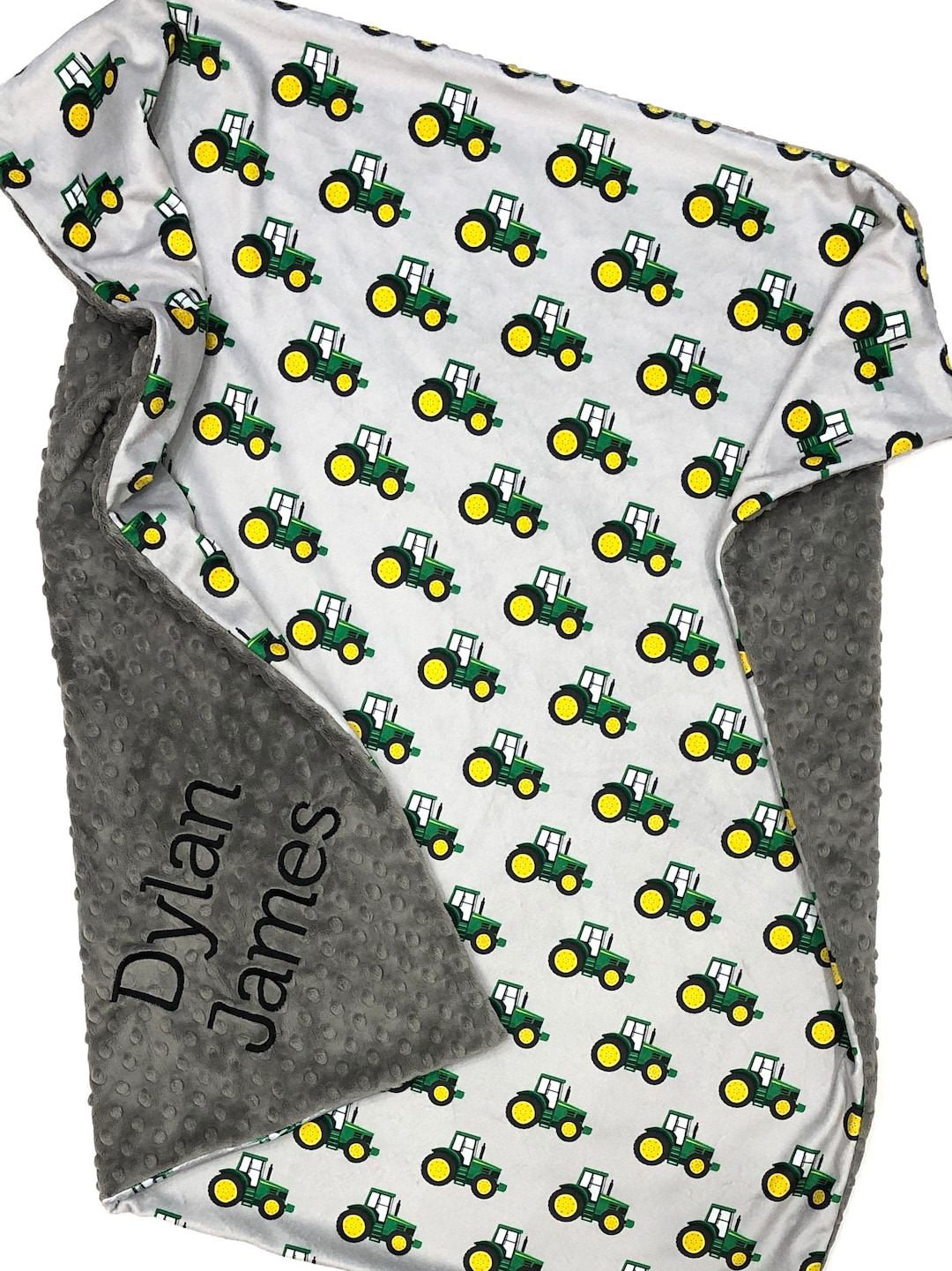 Personalized Tractor Boy Blanket Loveygreen Tractor Minky Blanketjohn ...