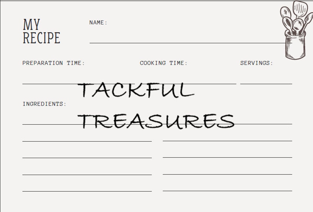 Recipe Index Cards to Print and Share - Etsy