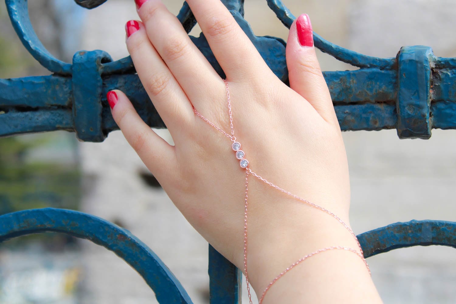 Hand Chain Ring Bracelet Hand Jewelry Slave Bracelet | Etsy