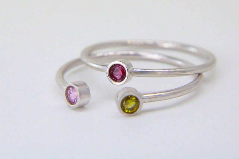 Stackable Birthstone Ring Stacking Rings Sterling Silver - Etsy