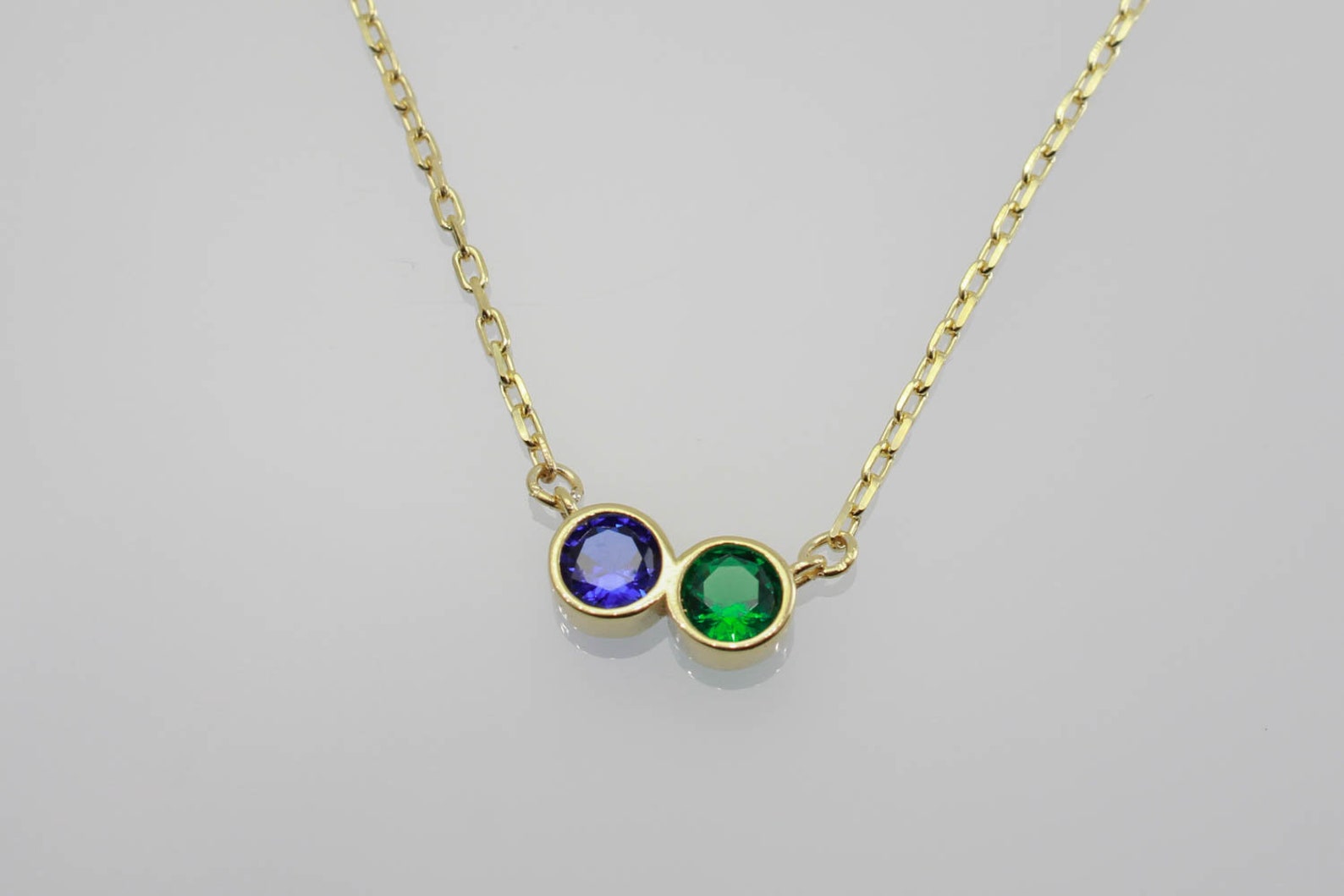 Couples Necklace Twin Necklace Two Birthstone Necklace | Etsy