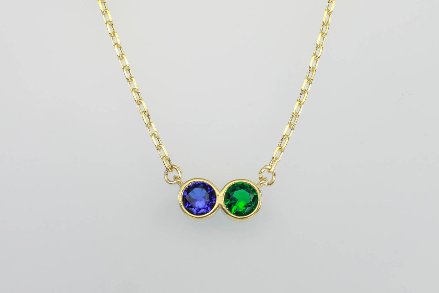 Couples Necklace Twin Necklace Two Birthstone Necklace | Etsy