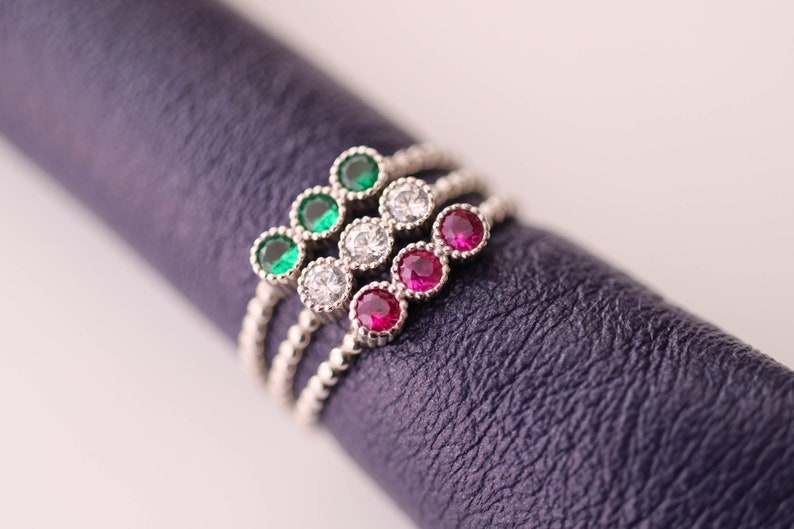 3 Stone Ring Custom Rings Simple Rings Dainty Rings | Etsy