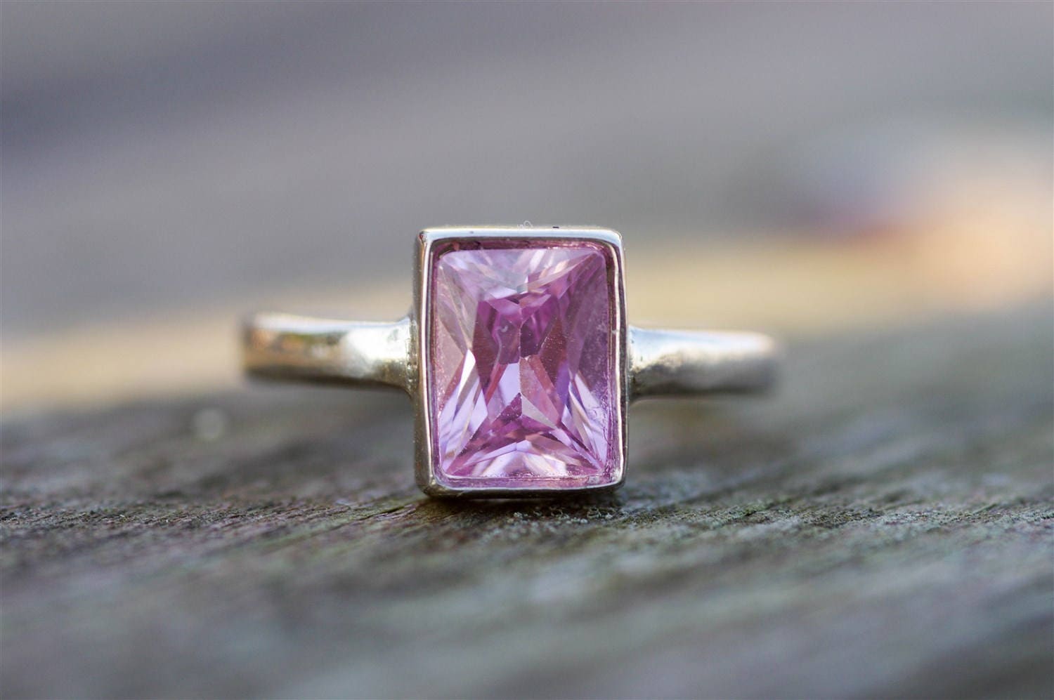 Pink Tourmaline Ring October Birthstone Ring Princess Cut | Etsy