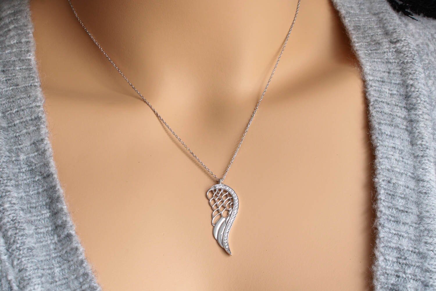 Angel Wing Necklace Guardian Angel Necklace Wing Necklace | Etsy