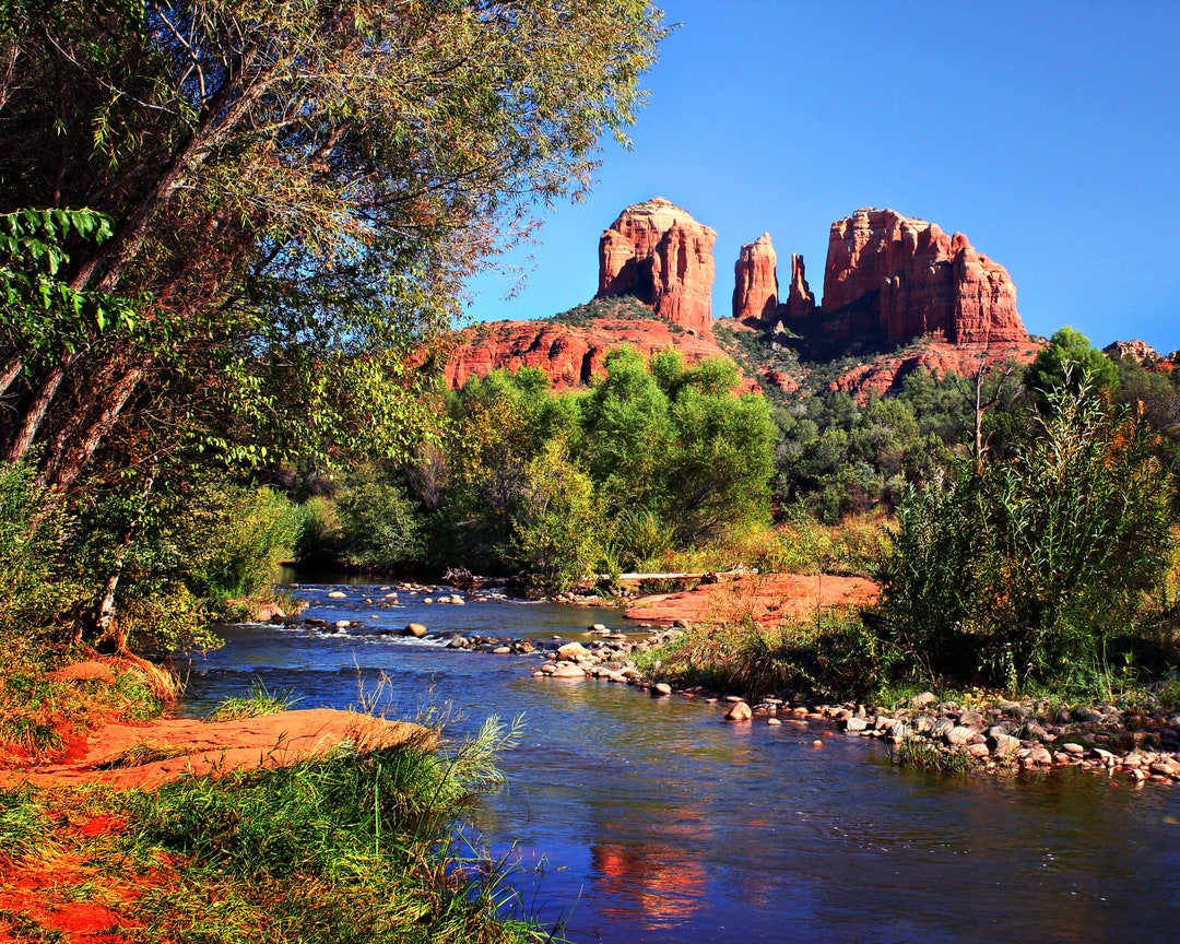 Sedona Arizona Landscape Photograph, Cathedral Rock, Red Rock Crossing ...