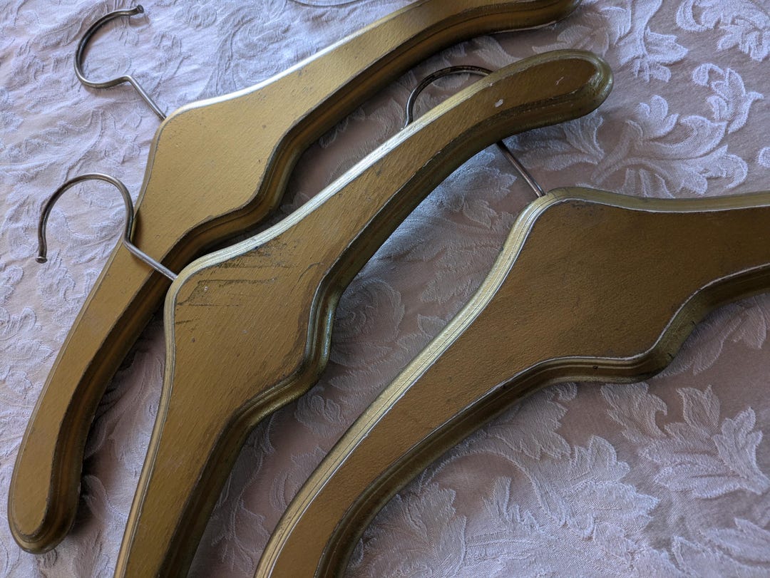Vintage Gold Color Hangers - Etsy
