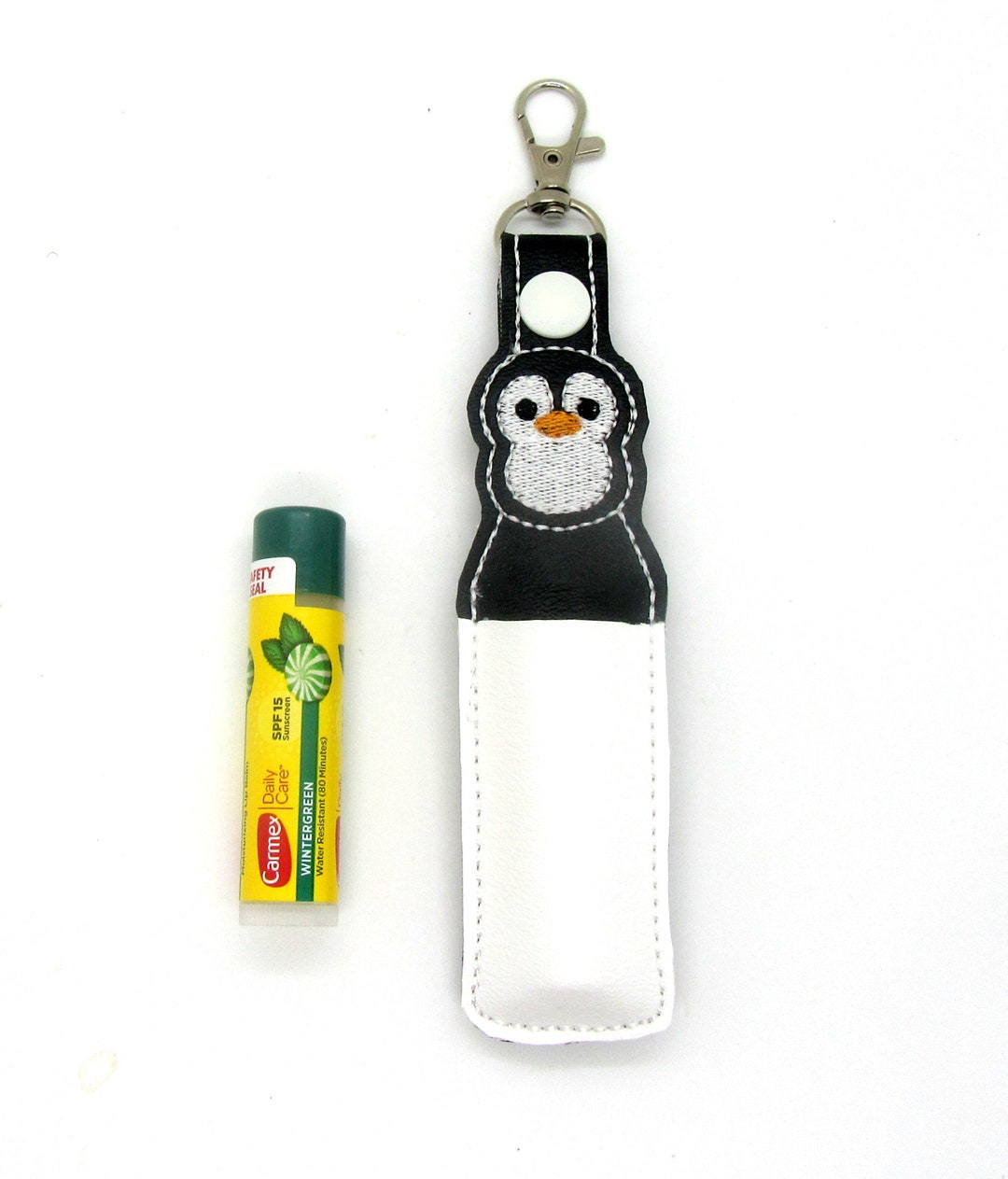Penguin Lip Balm Holder, Penguin Lip Balm Clip-on, Penguin Snap Tab - Etsy