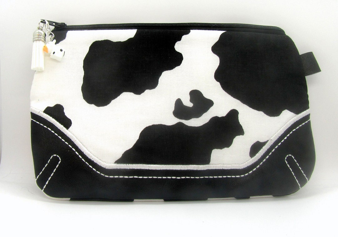 Cow Print Clutch Embroidered Cow Bag Cow Accent Charm Pouch - Etsy