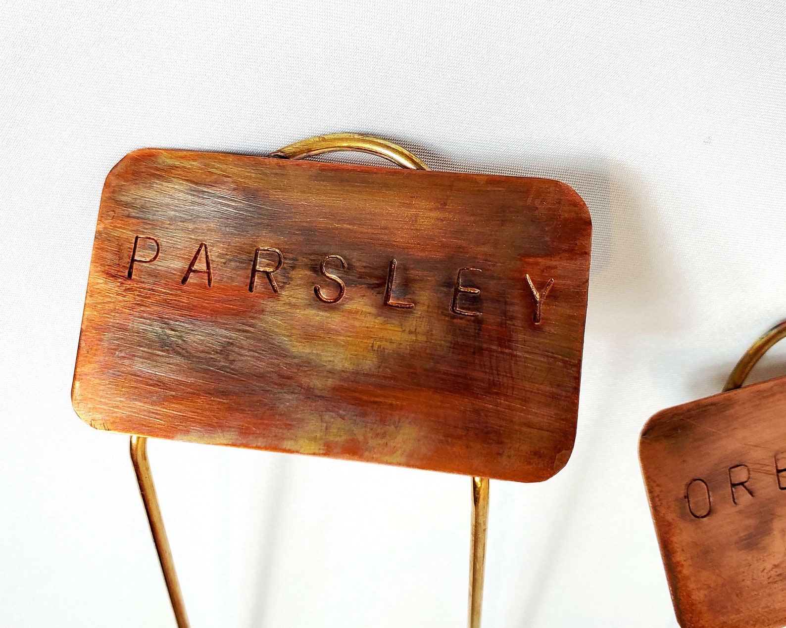 Copper Garden Markers Herb Planter Markers Garden Stakes | Etsy