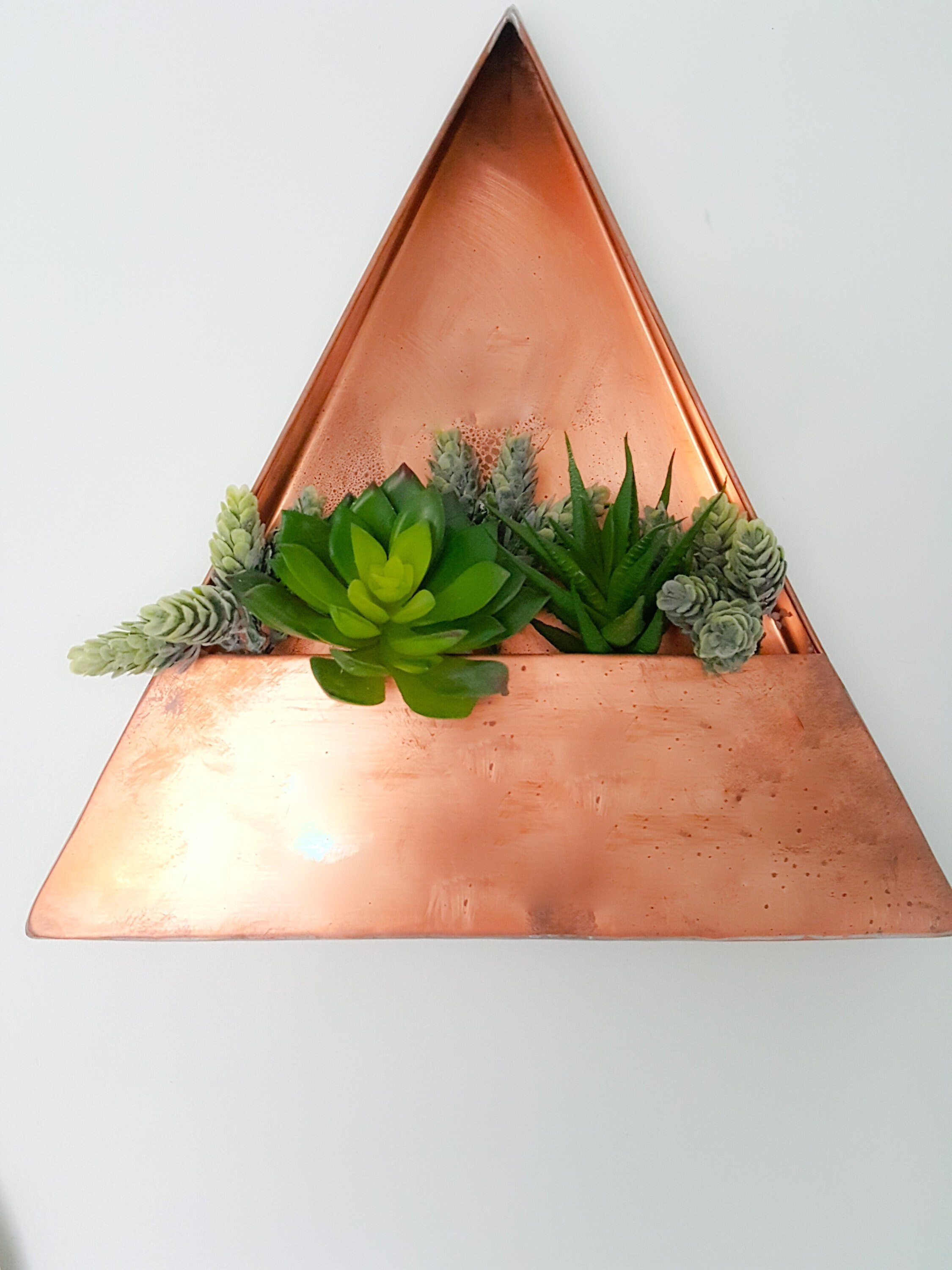 Copper Triangle Planter Metal Planter Pocket Planter - Etsy