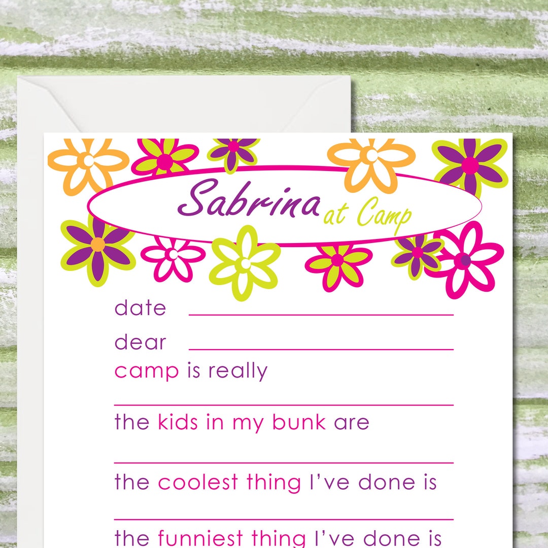 Bunk Notes. Personalized Camp Stationery. Flower Power. 12 With Feeling ...