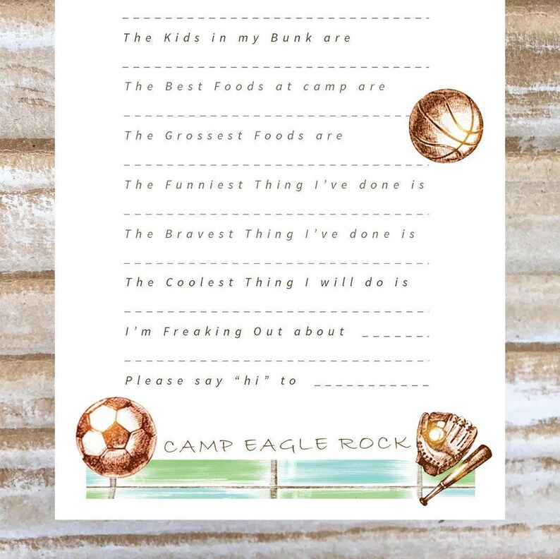 Personalized Camp Stationery. Camp Notes With Name. Sports, Archery ...