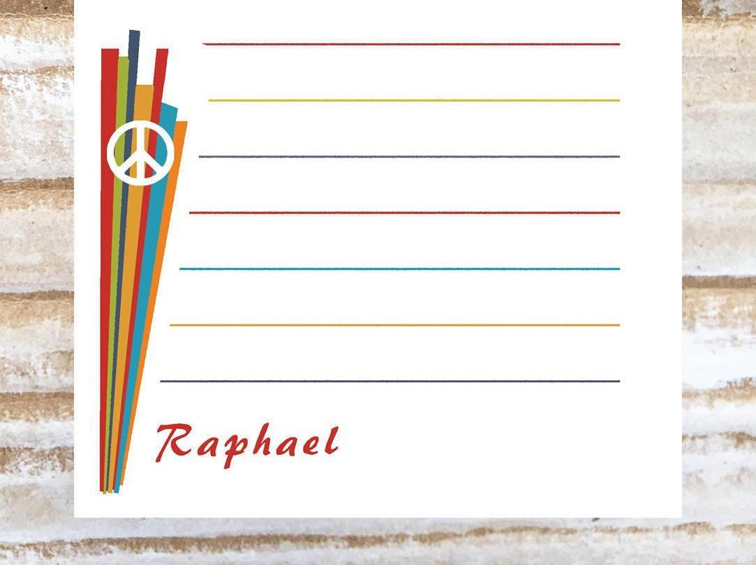 Personalize Camp Stationery. Rainbow Peace Bunk Notes. - Etsy