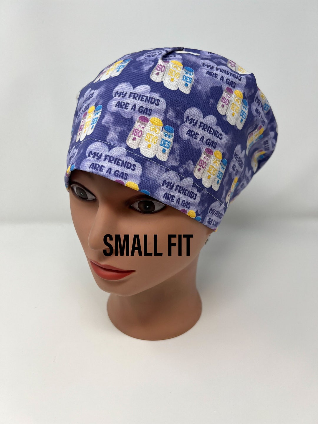 My Friends Are a Gas Anesthesia Scrub Cap, SMALL/CLOSE Fit, Euro Scrub ...