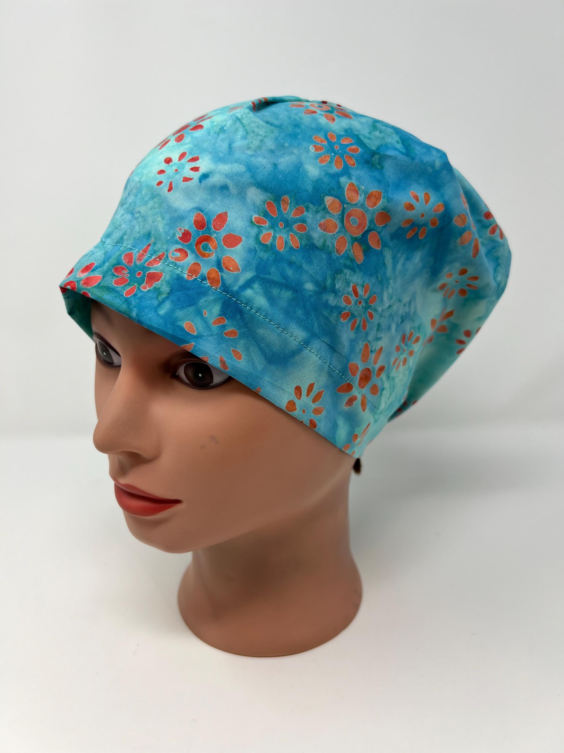 Paradise Floral Batik Scrub Cap, Batik Surgical Cap, Chemo Cap, Vet ...