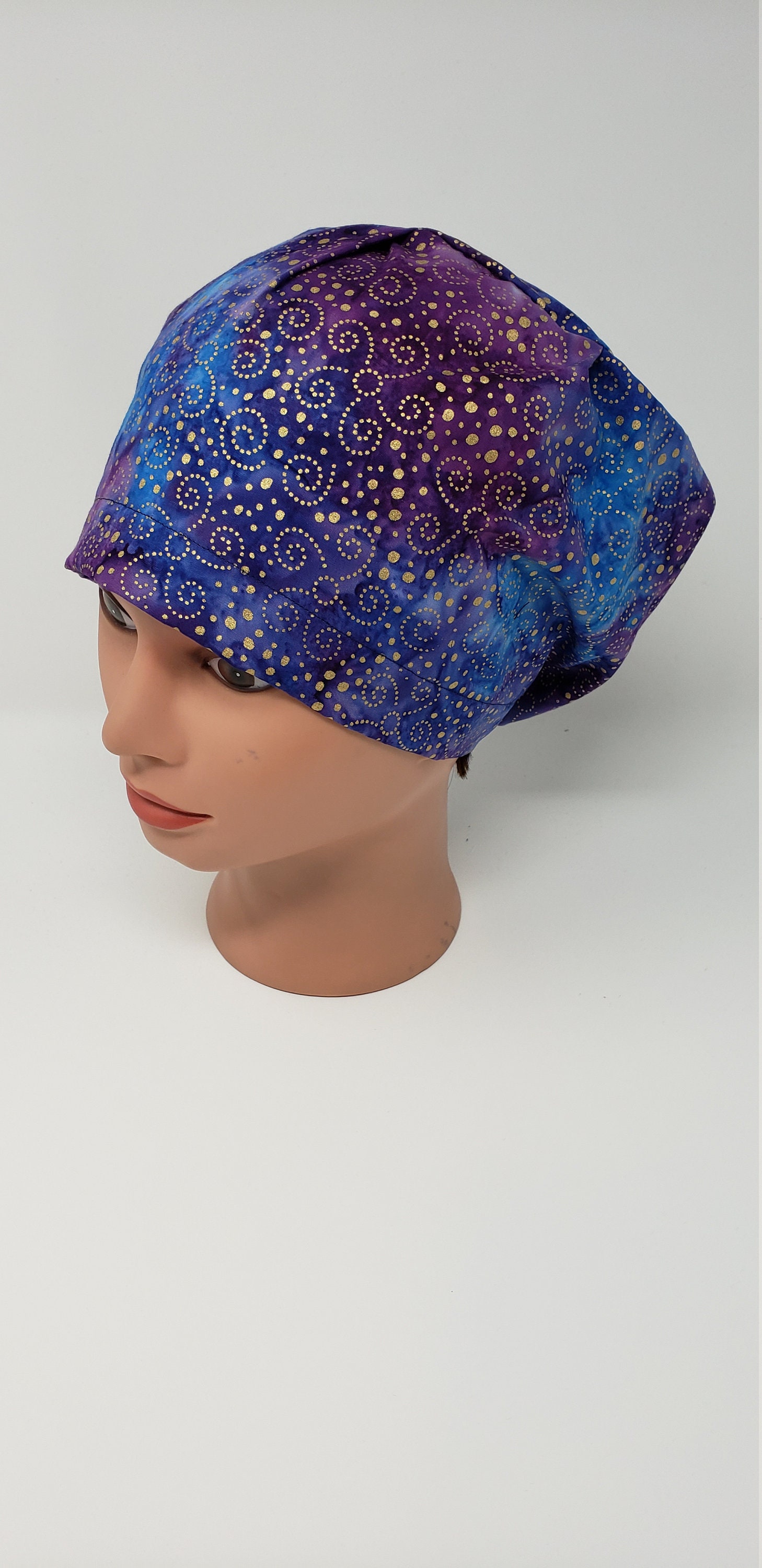 Metallic Swirl Batik Scrub Cap SMALL/CLOSE Fit Euro Scrub - Etsy