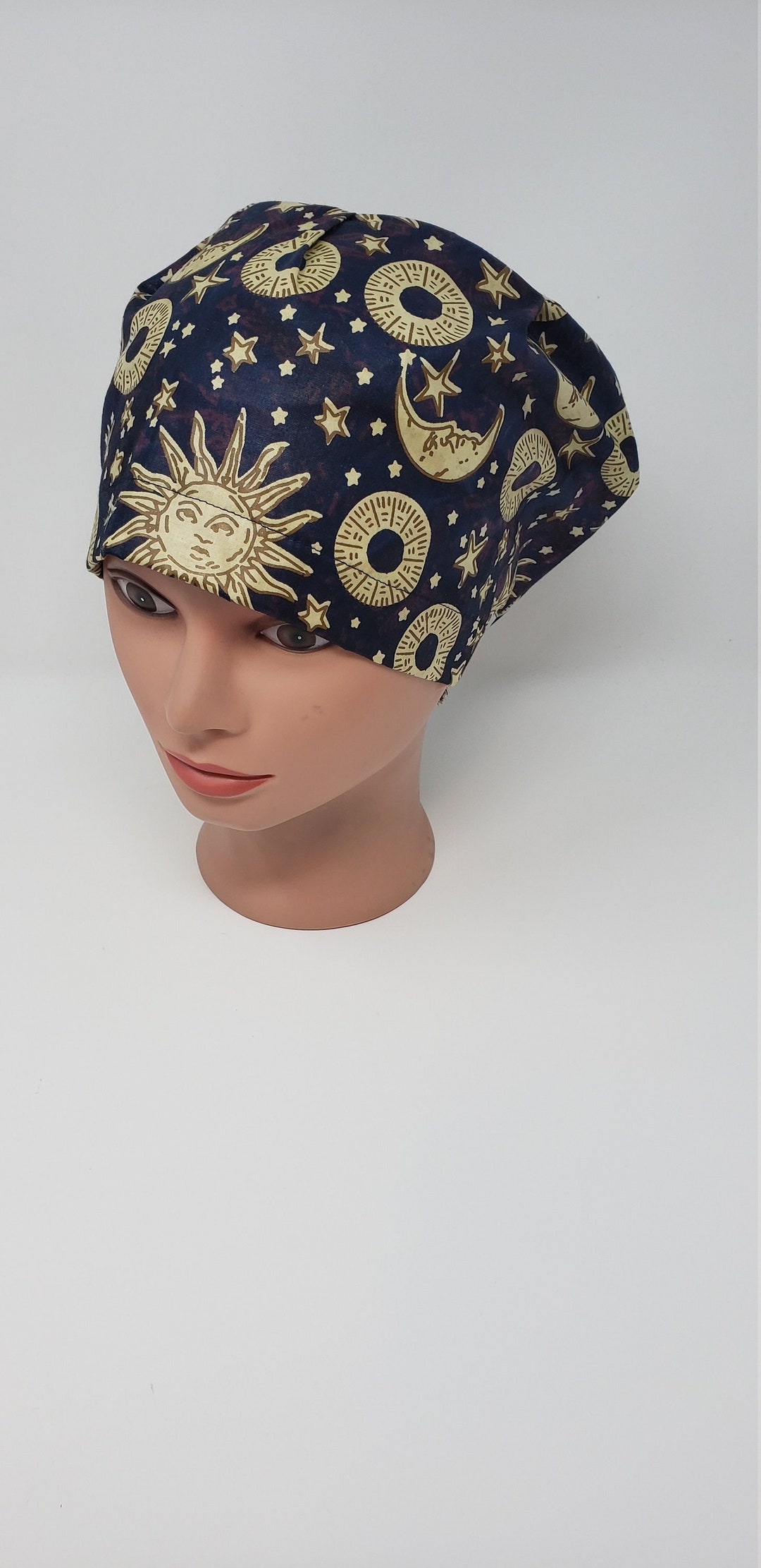Celestial Sky Batik Scrub Cap, Euro Scrub Cap, Nurse, Chemo Cap, Vet ...