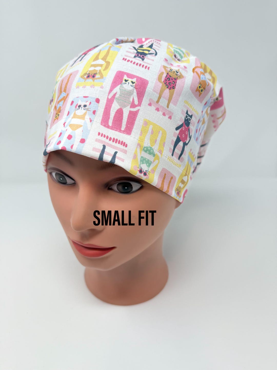 Sun Bathing Cats Euro Scrub Cap, SMALL/CLOSE Fit, Surgical Cap, Chemo ...