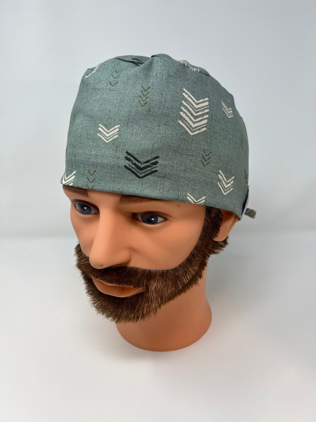 Olive Chevron Surgical Cap, Men's Surgical Cap, Unisex Surgical Cap ...