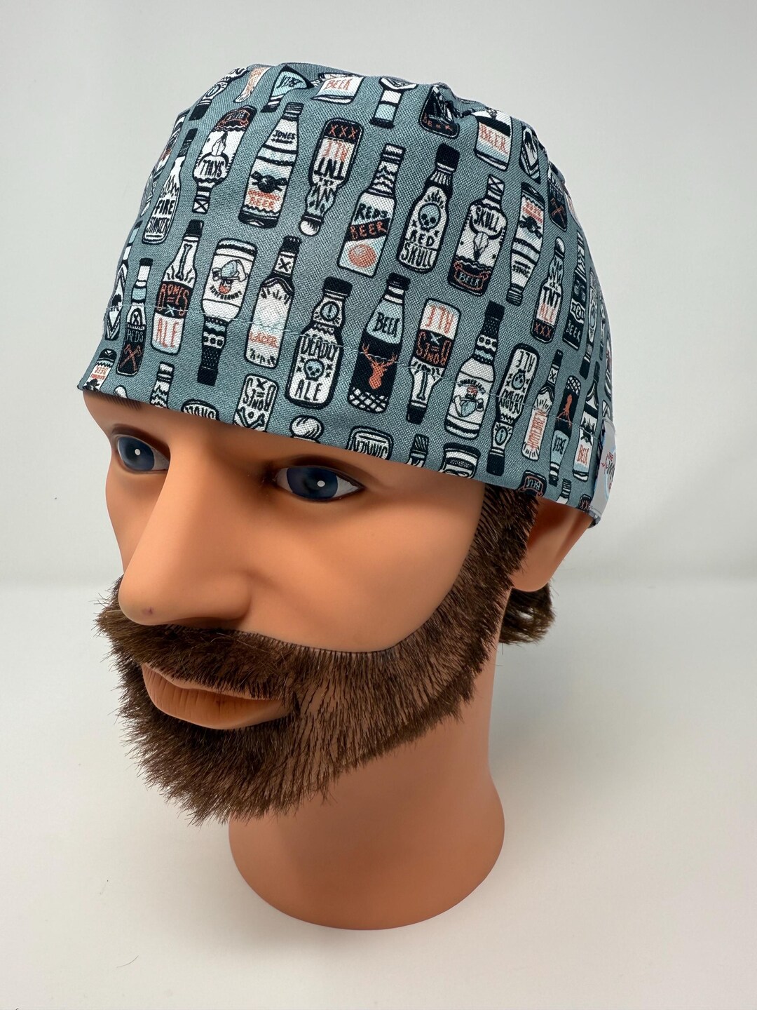 Craft Ale Men's Scrub Cap, Men's Scrub Hat, Chemo Cap, Vet, Surgical ...