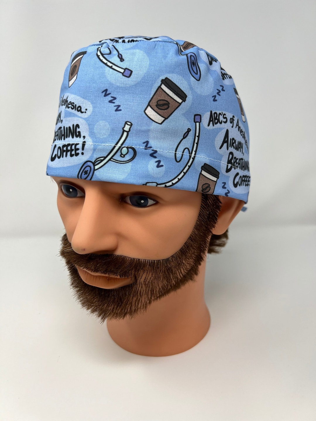 Abc's of Anesthesia Men's Scrub Cap, Men's Scrub Hat, Skull Cap, Chemo ...