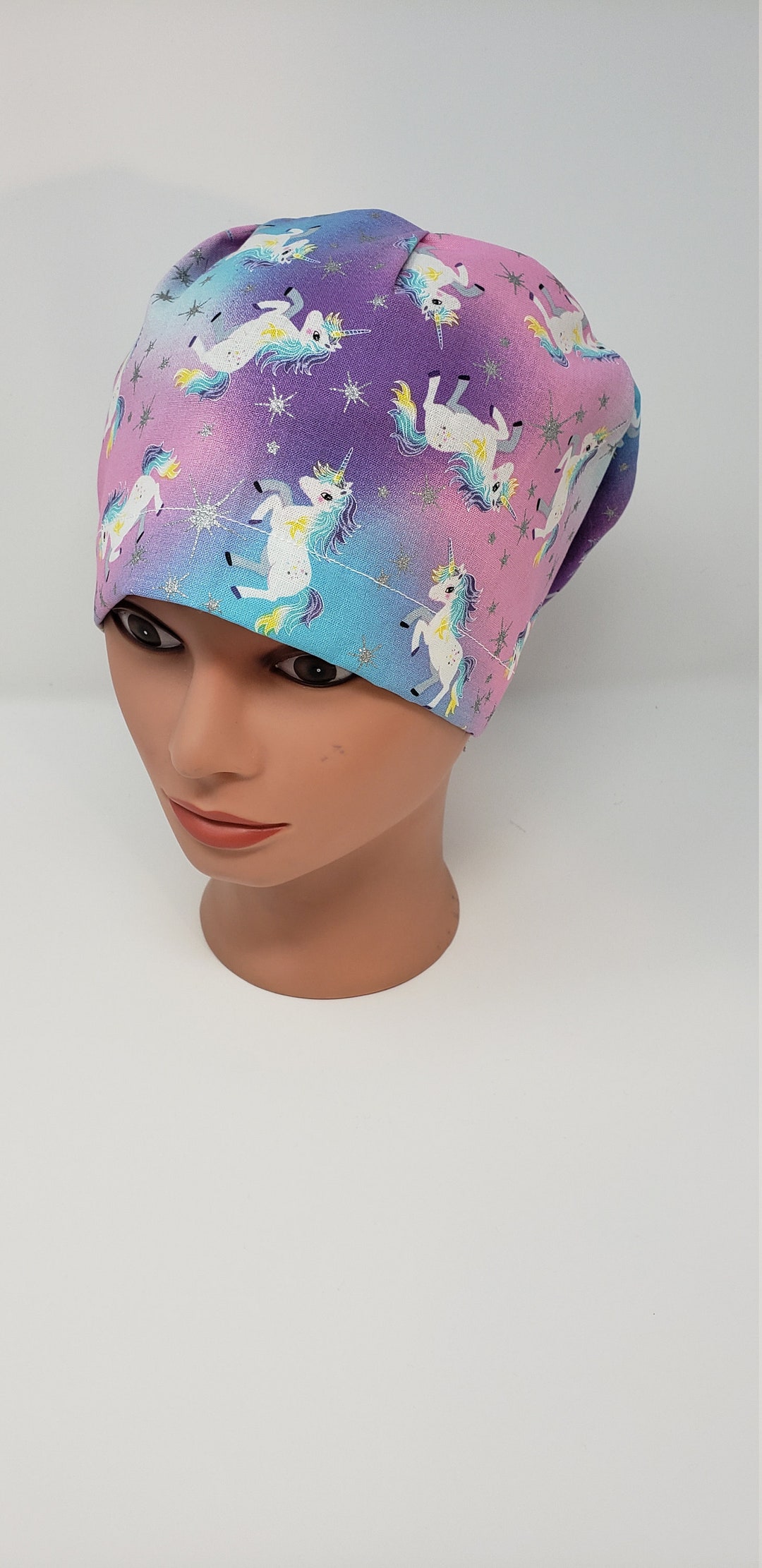 Unicorn Sparkle Euro Scrub Cap, Surgical Hat, Nurse, Chemo Cap ...