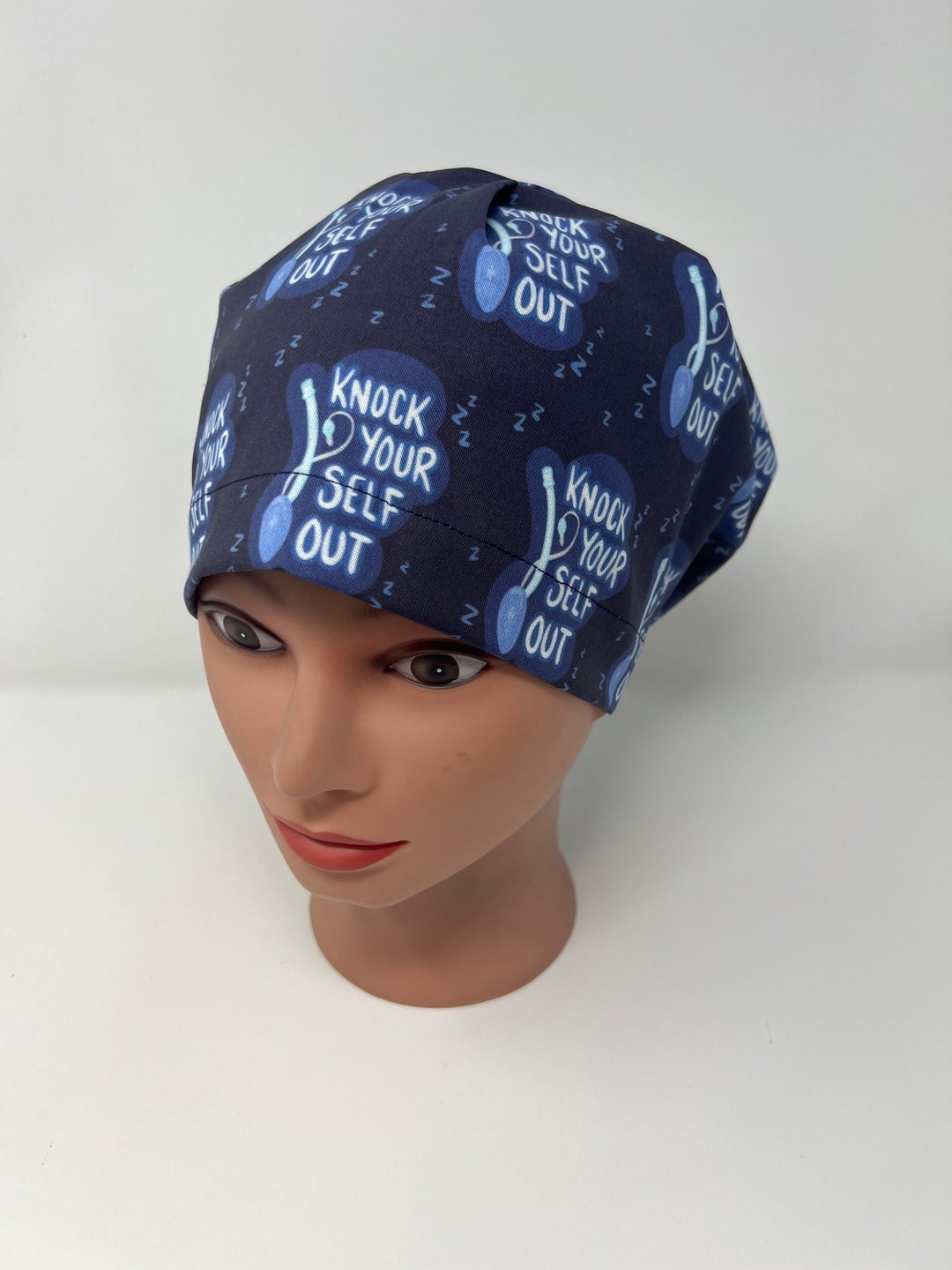 Knock Yourself Out Anesthesia Scrub Cap, Euro Scrub Hat, Anesthesia ...