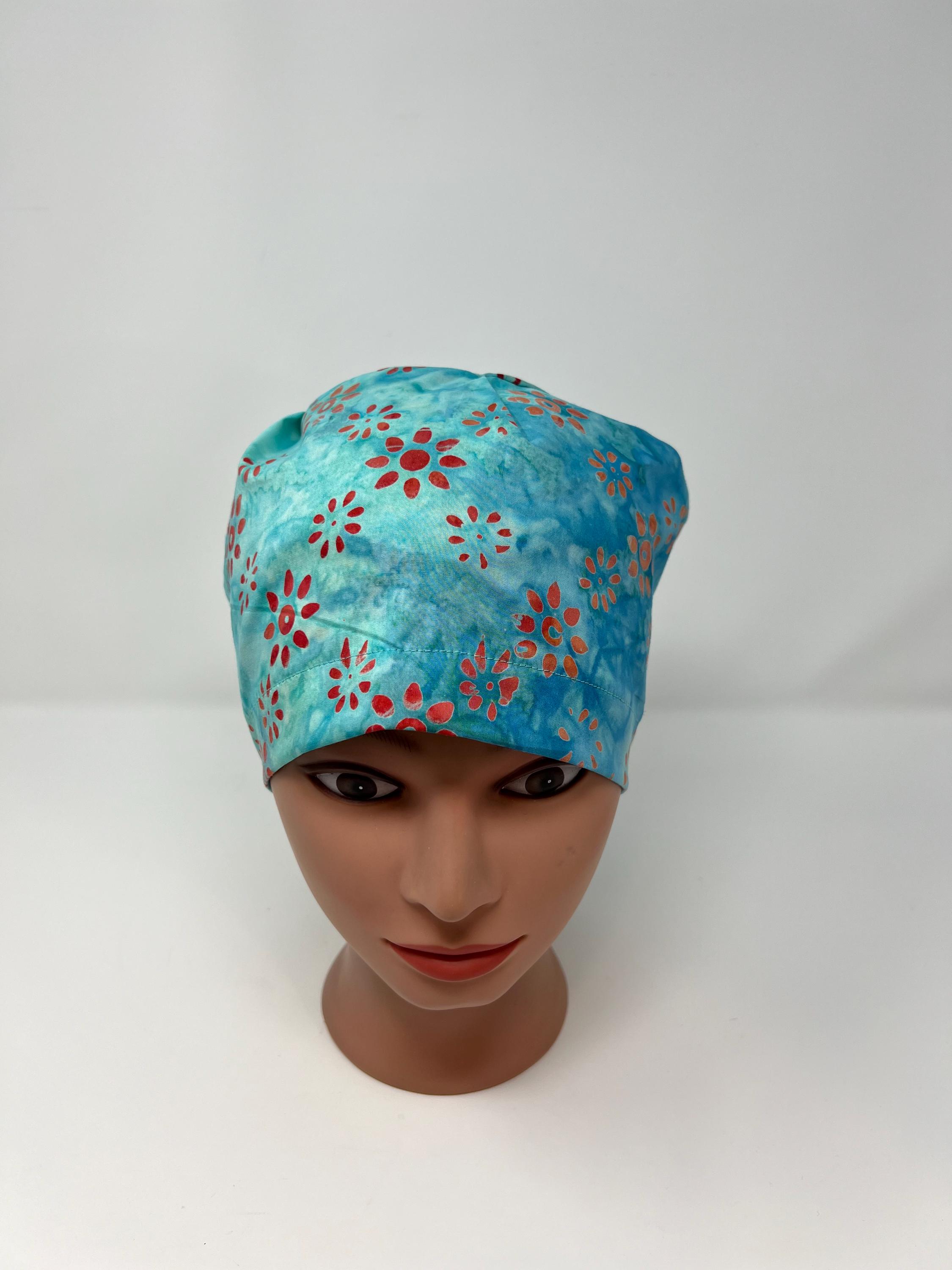 Paradise Floral Batik Scrub Cap, Batik Surgical Cap, Chemo Cap, Vet ...