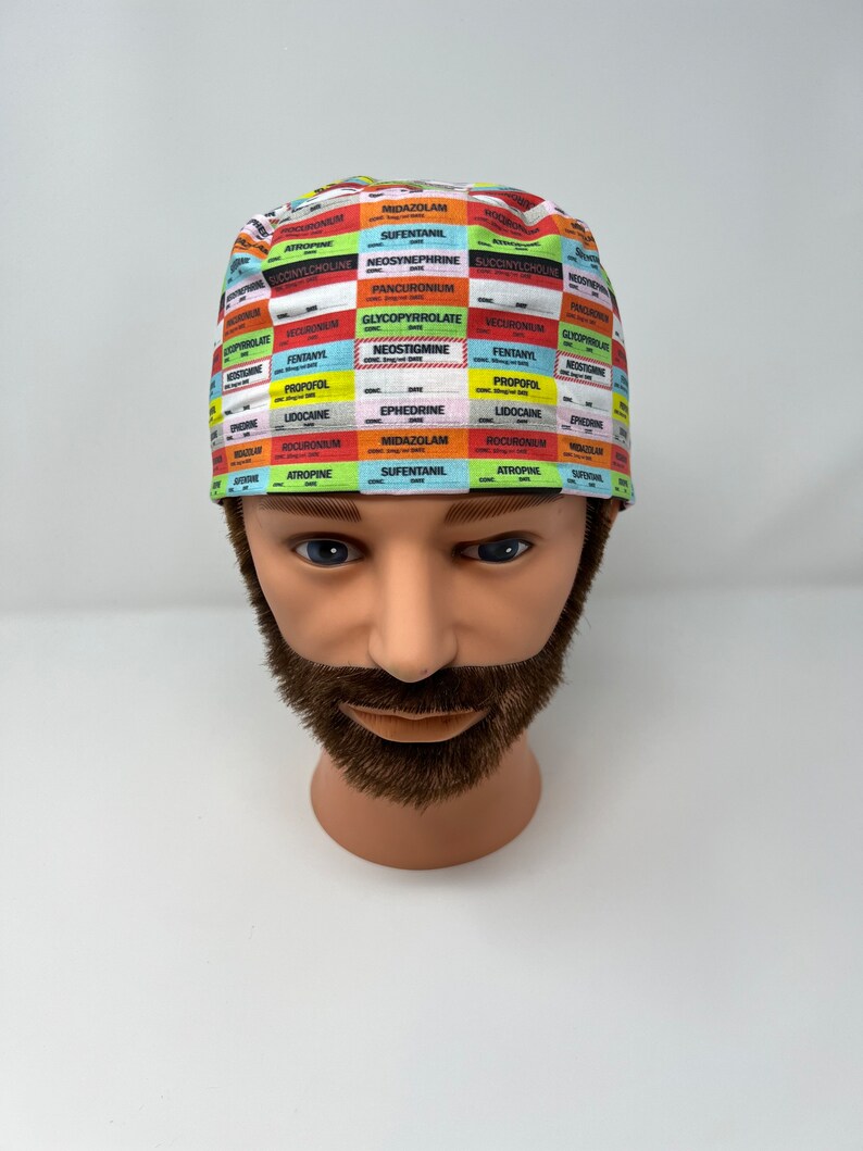 Anesthesia Medication Labels Men's Scrub Cap Men's - Etsy